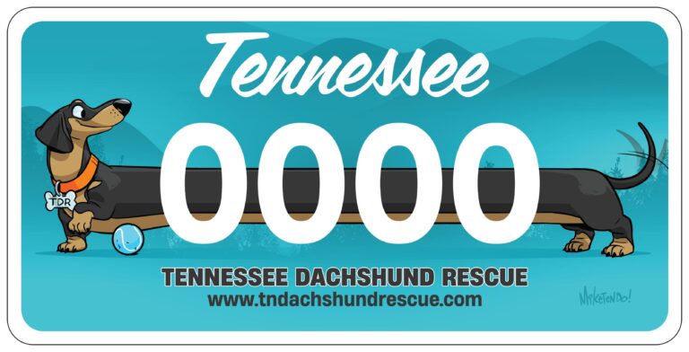 TDR License Plate – Tennessee Dachshund Rescue
